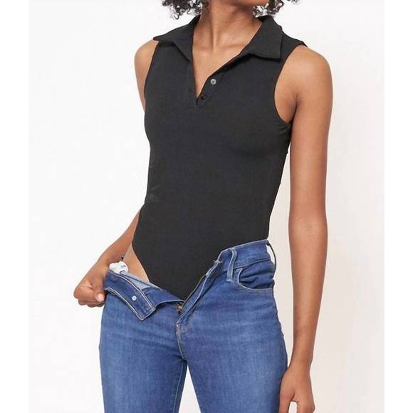 Better Be | Tops | New Better Be Boss Buttoned Bodysuit In Black | Poshmark